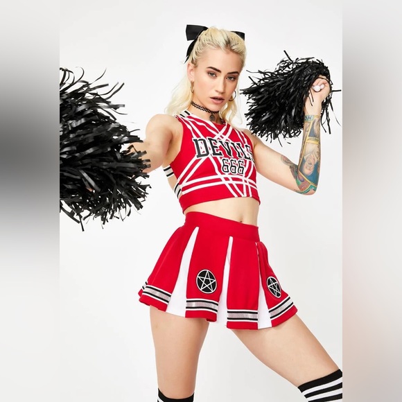 Dolls Kill | Skirts | Brand New Dolls Kill Devils Cheerleader Costume ...